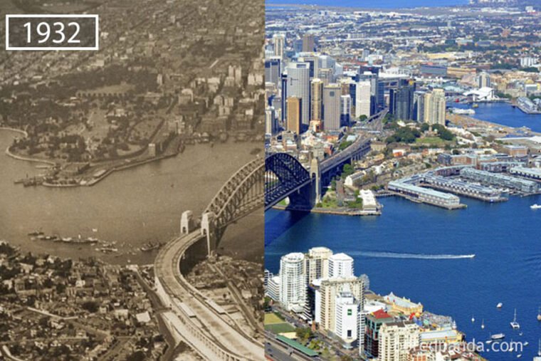 O antes e depois de diversas cidades registrado em fotografias • Designerd