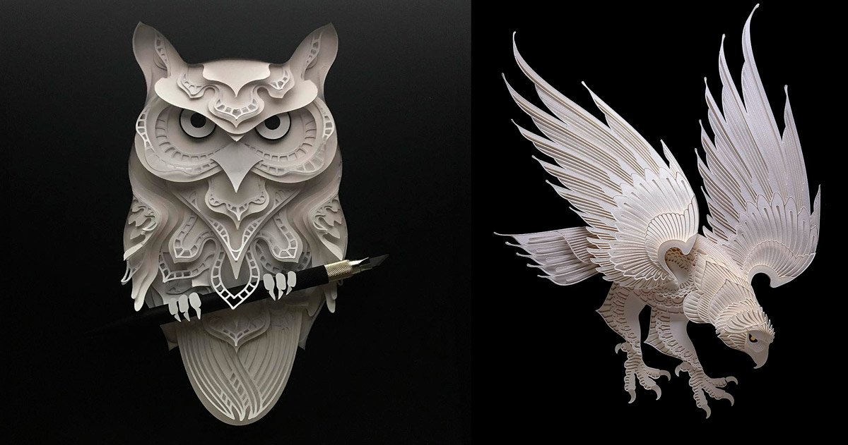 A bela arte com recortes de papel, por Patrick Cabral • Designerd