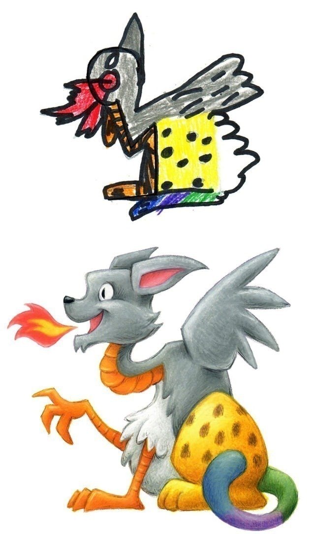 Ele redesenhou os monstros criados por 100 crianças e o resultado é ...