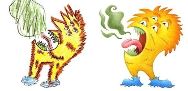 Ele redesenhou os monstros criados por 100 crianças e o resultado é ...