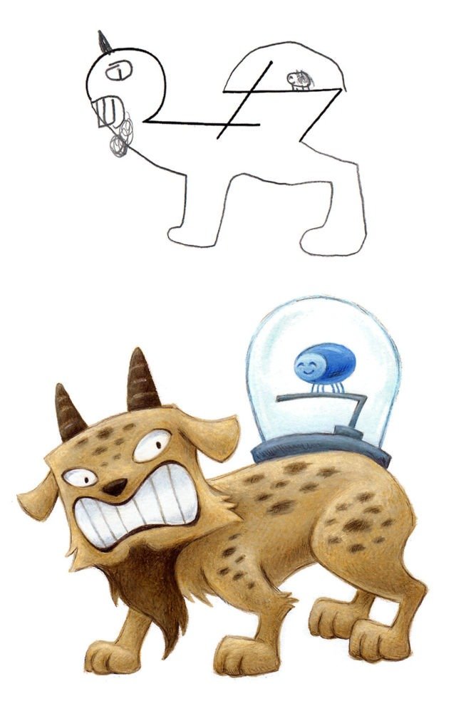 Ele redesenhou os monstros criados por 100 crianças e o resultado é ...