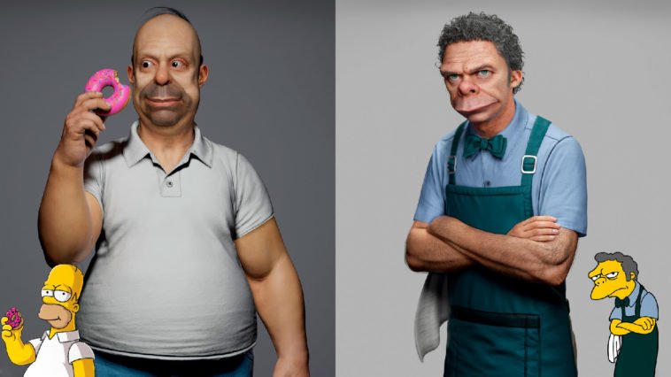 Personagens de Os Simpsons em uma versão 3D bizarra-realista, por ...