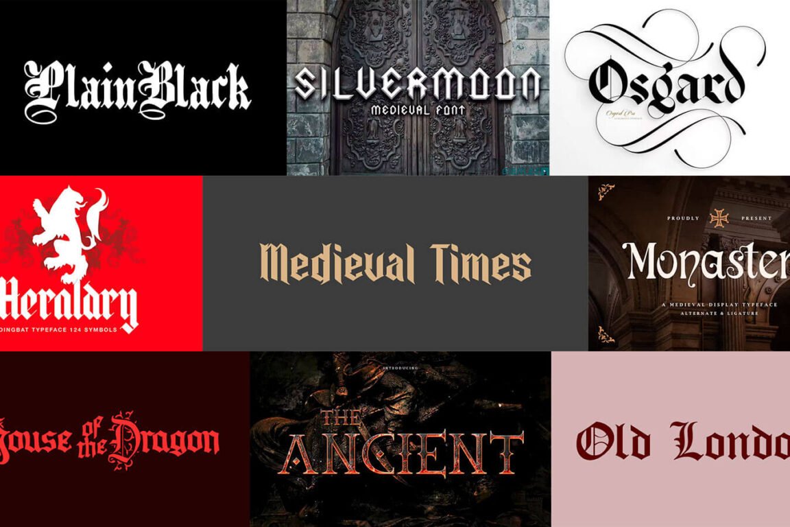 Fonte Medieval: 26 opções gratuitas e premium para baixar • Designerd