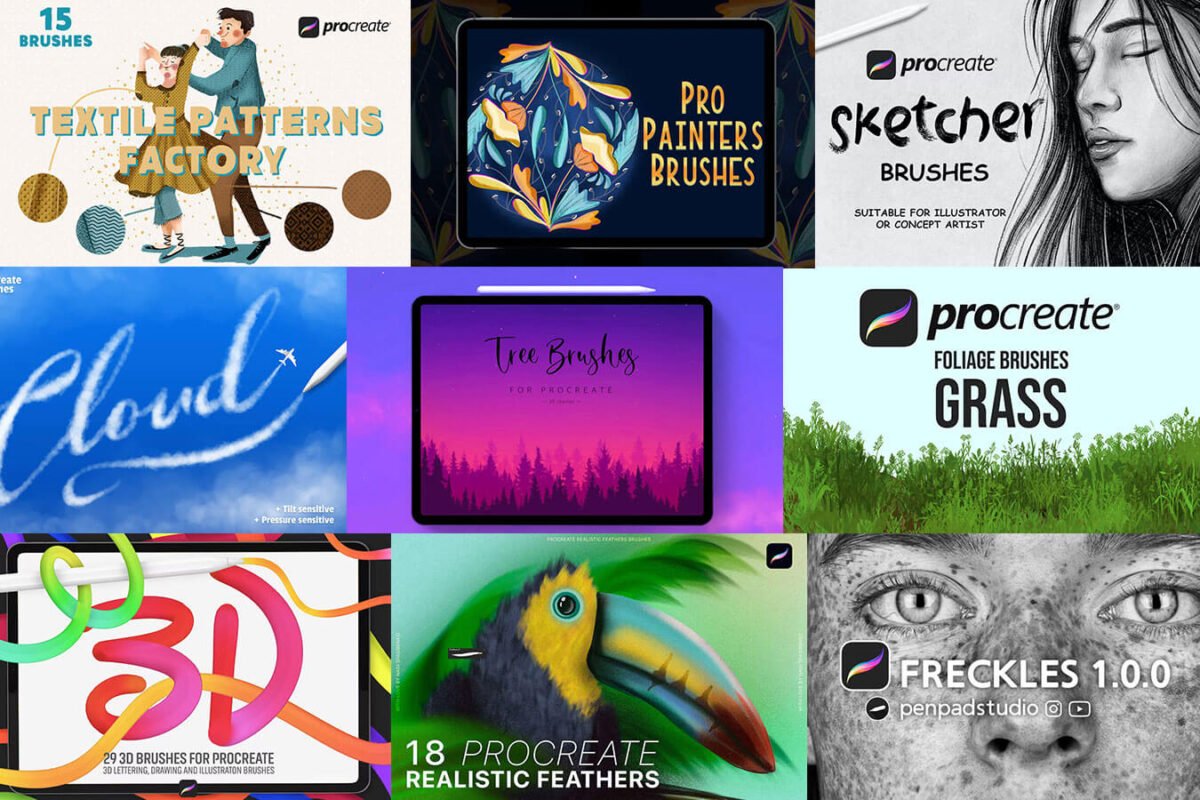30 Brushes para Procreate (grátis e premium) para download • Designerd