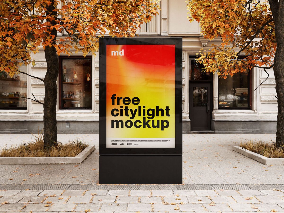 Mockup de luzes noturnas na cidade negra • Designerd