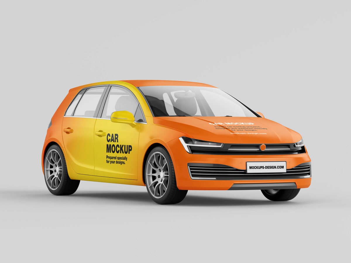 Mockup de carro hatchback • Designerd