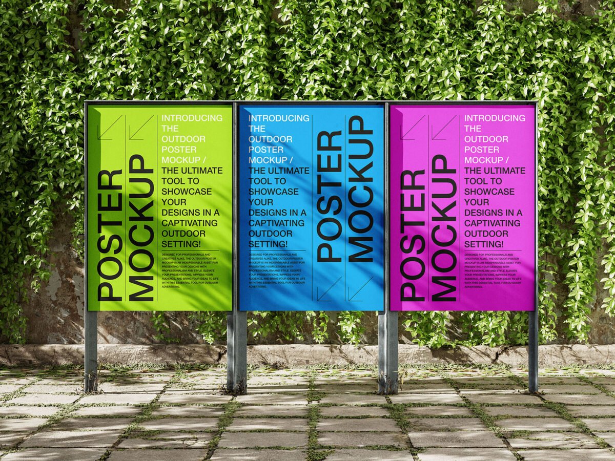 Mockup de posters ao ar livre • Designerd