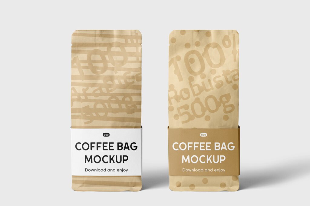 Mockups de Embalagens de Café com Rótulo • Designerd